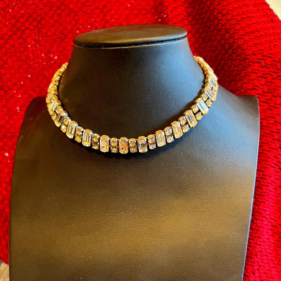 Jewelry | Vintage Rhinestone Necklace Choker 15 Adjustable Silver Tone ...